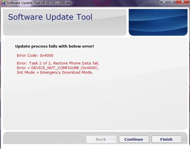 Error on Software Update Tool device not configure - Techyv.com
